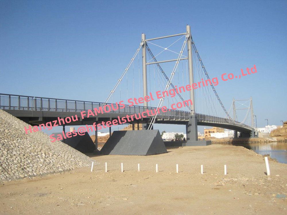 Concrete Deck Steel Truss Suspension Bridge Cable Stayed With Rock ...