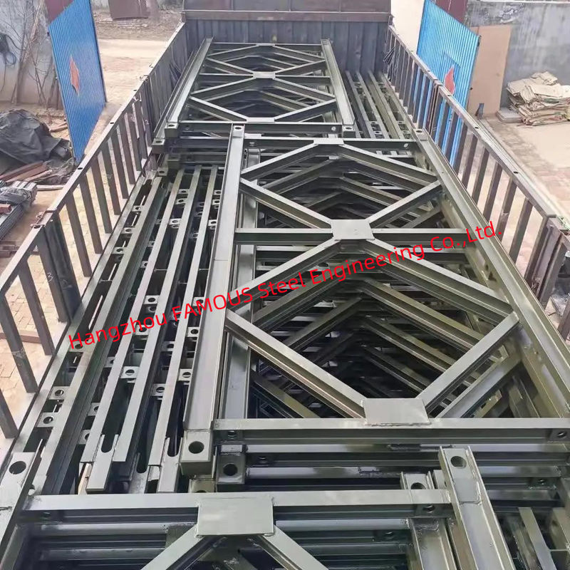 Portable Steel Bridge Parts Metal Pre Engineered System Support CE/ASTM ...