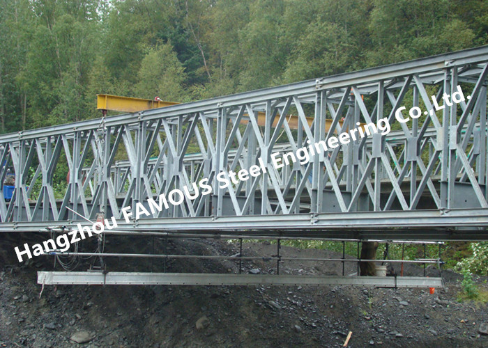 Multi - Span Single Lane Steel Bailey Bridges Structural Formwork Truss ...